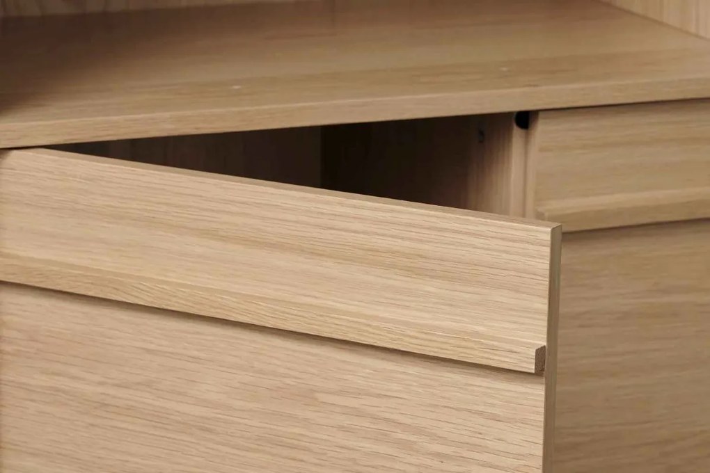 Designová knihovna Zayleigh 140 cm vzor dub