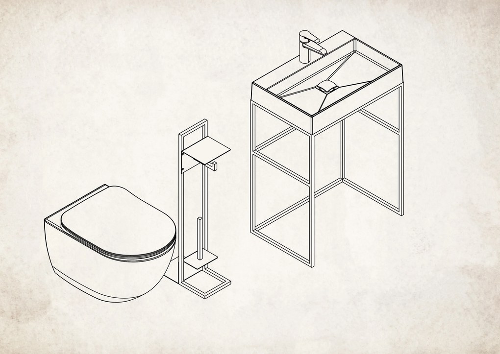 Deante Držák toaletního papíru Mokko s poličkou - ADM N242