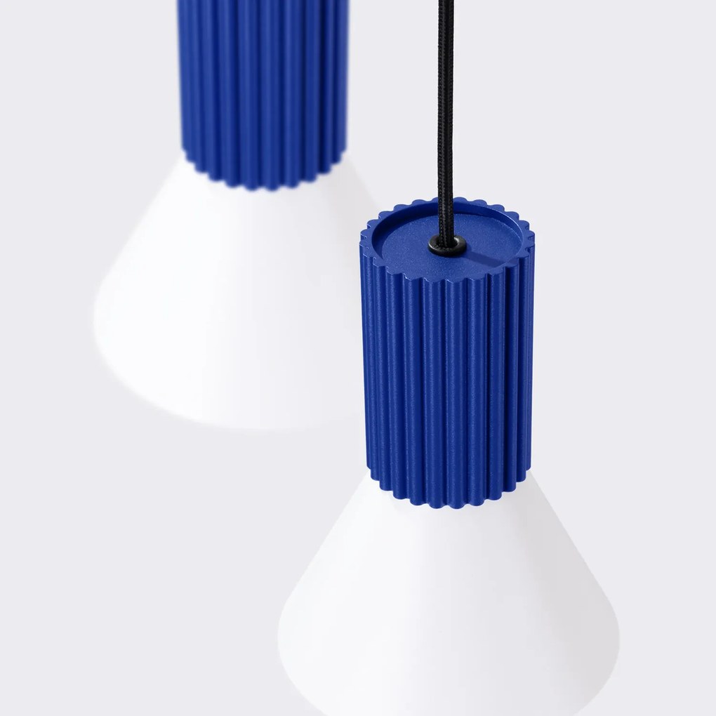 Sollux Lighting Závěsná lampa ESTRIA 3P bílá/ultramarínová