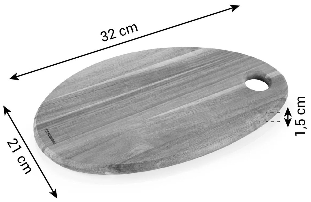 TESCOMA Servírovací a krájecí deska oválná FEELWOOD 32 x 21 cm