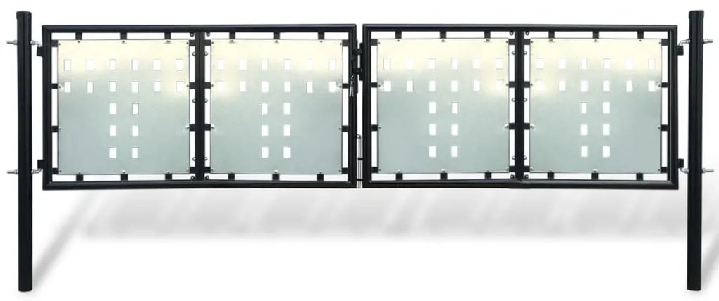 Černá jednokřídlá plotová branka 300 x 100 cm 141691