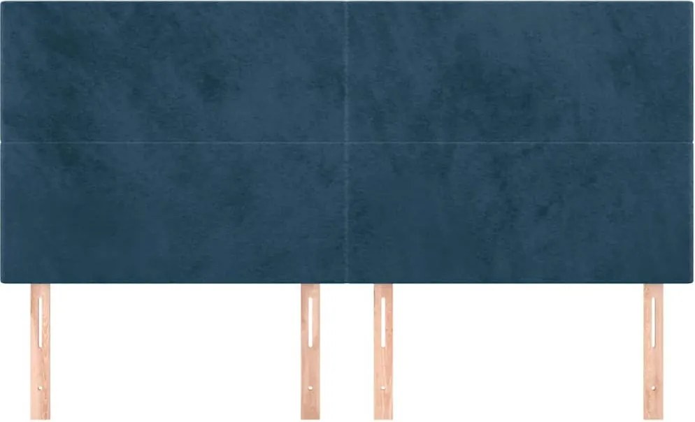 Čelo postele tmavě modré 160x5x118/128 cm sametové 3116110