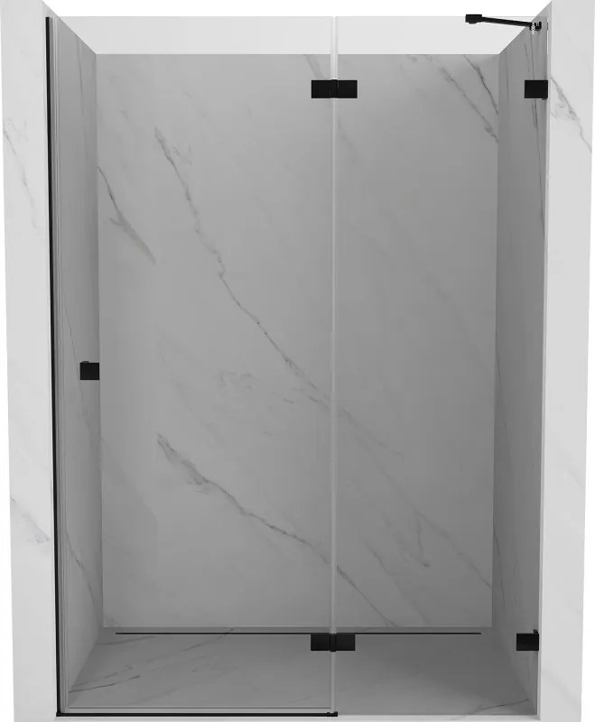 Mexen, Mexen Lunar pravé otočné sprchové dveře 140 cm, transparentní, černé - 834-140-000-70-00-P