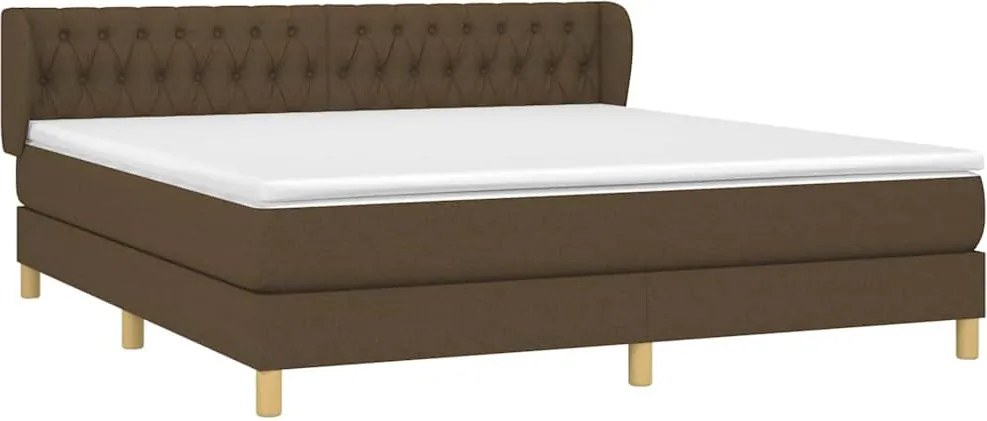 Box spring postel s matrací tmavě hnědá 180x200 cm textil 3127064