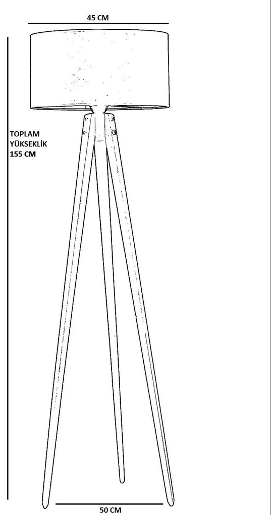 Opviq Stojací lampa Tripod 8745-1, Černá
