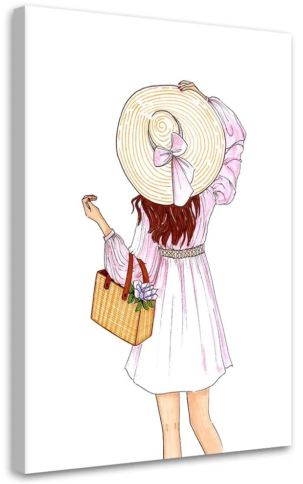 Gario Obraz na plátně Dáma ve slaměném klobouku - Gisele Oliveira Fraga Baretta Rozměry: 40 x 60 cm