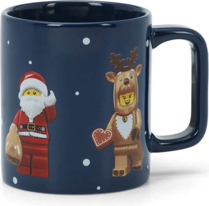 Tmavě modrý keramický dětský hrnek 300 ml Christmas Minifigures – LEGO®