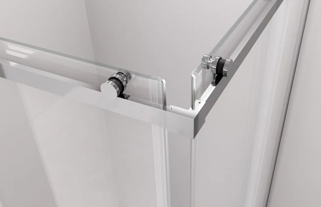Polysan Sapho, THRON LINE ROUND čtvercový sprchový kout 900x900mm, kulaté pojezdy, rohový vstup