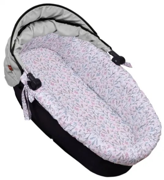Bavlněná vložka do kočárků/koše s pěnovou matrací, Baby Nellys, Kalina, bílá