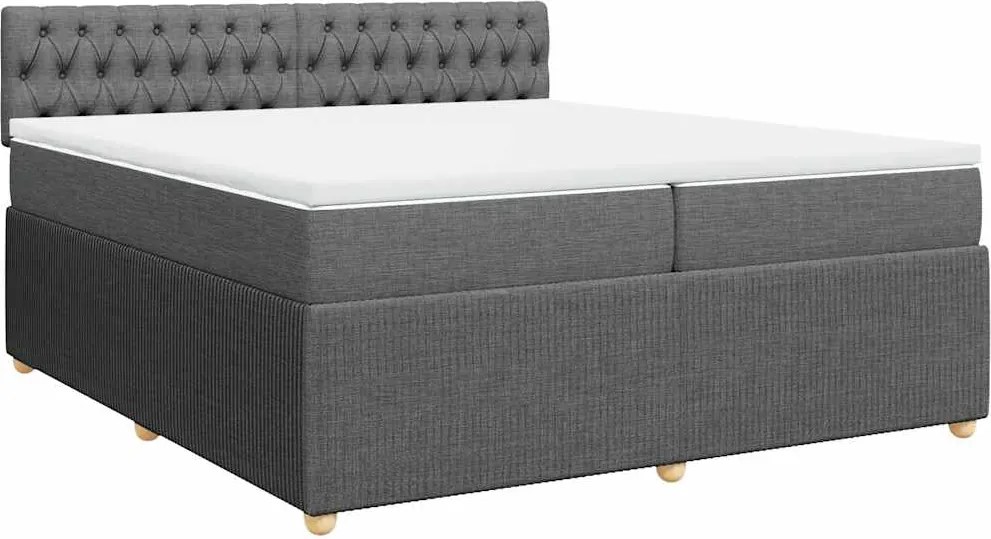 Box spring postel s matrací tmavě šedá 200x200 cm textil 3287571