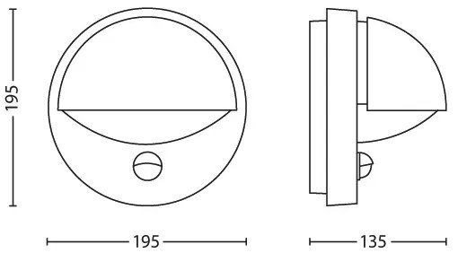 Philips - Venkovní nástěnné svítidlo se senzorem JUNE 1xE27/12W/230V IP44