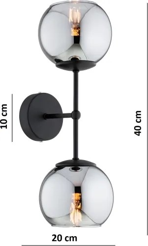 BRILAGI - Nástěnná lampa DIOR 2xE27/60W/230V černá/kouřová šedá