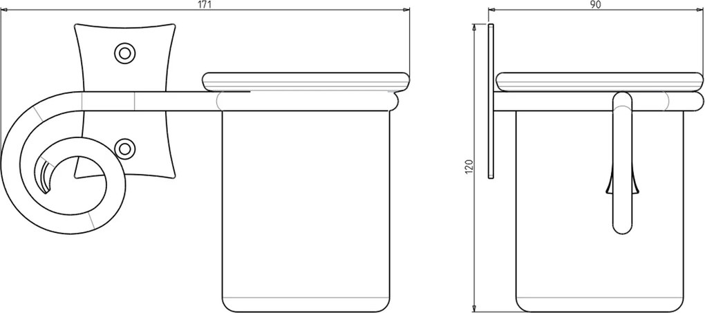 Sapho, REBECCA pohár, černá/keramika, CC004