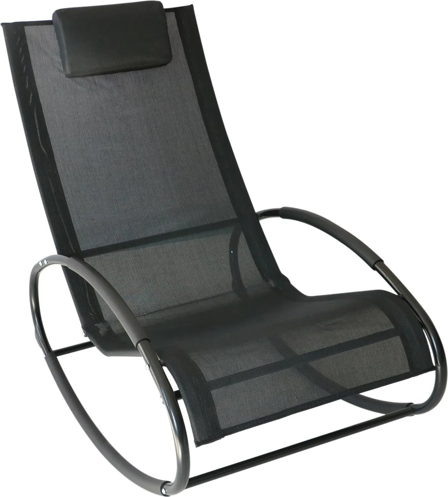 Houpací křeslo Outsunny s nulovou gravitací, ergonomické houpací křeslo s polstrováním a prodyšnou tkaninou pro použití uvnitř a venku, šedé, 105x62x8
