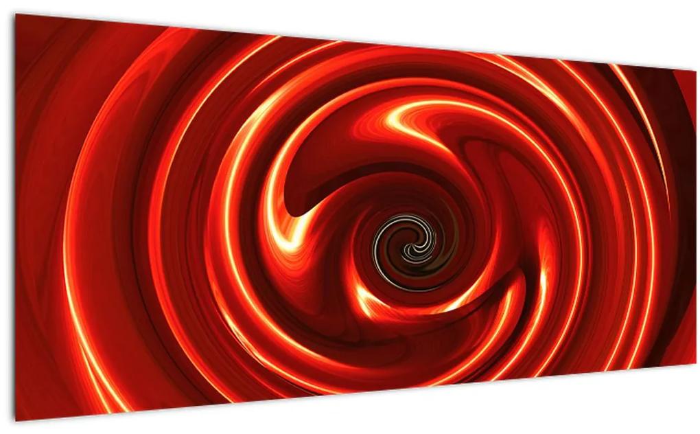 Abstraktní obraz - červená spirála (100x40 cm), 40 dalších rozměrů
