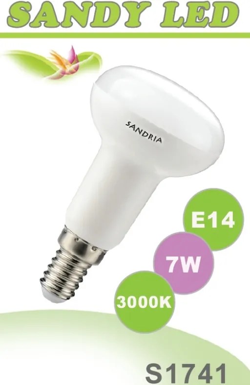 LED žárovka E14 SANDRIA S1741 SANDY LED E14 R50 7W SMD 3000K