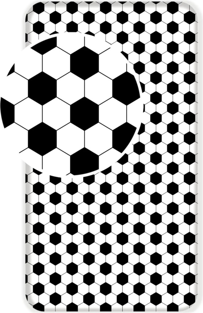 Bavlněné prostěradlo s motivem Fotbal - 90 x 200 + 25 cm