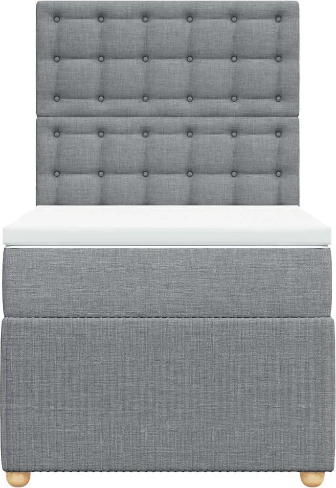 Box spring postel s matrací světle šedá 90x190 cm textil 3291925