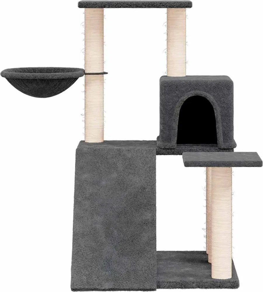 Škrabadlo pro kočky se sisalovými sloupky tmavě šedé 82 cm 171662