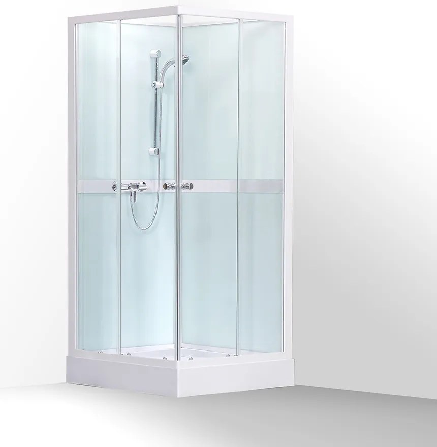 Roltechnik Outlet Čtvercový sprchový box PETRA NEW Varianta: rozměry: 90x90 cm – (4000723), Barva profilů a typ výplně: profily: bílá, výplň: transparent
