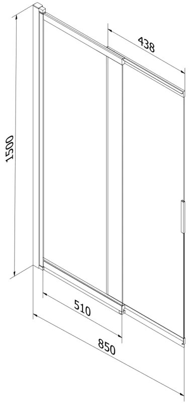 Mexen Fox, 2-křídlová posuvná vanová zástěna 85 × 150 cm, 5mm čiré sklo, bílý profil, 891-085-002-20-00