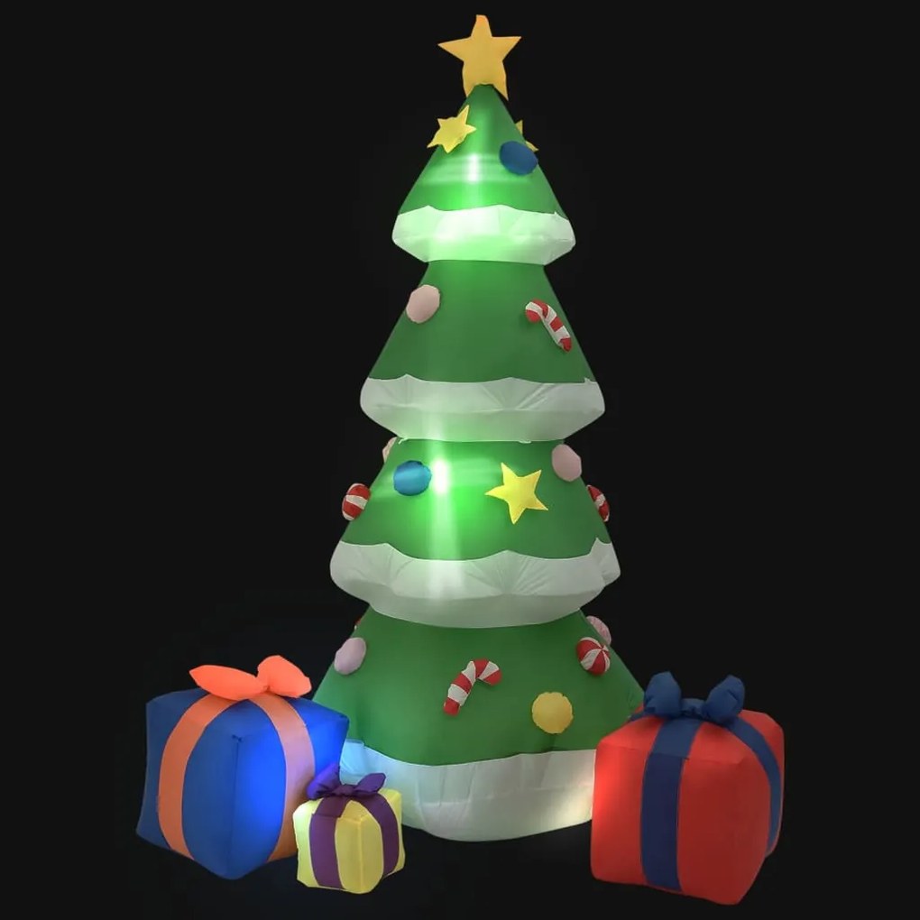 331433 vidaXL Nafukovací vánoční stromek s LED dovnitř i ven 240 cm