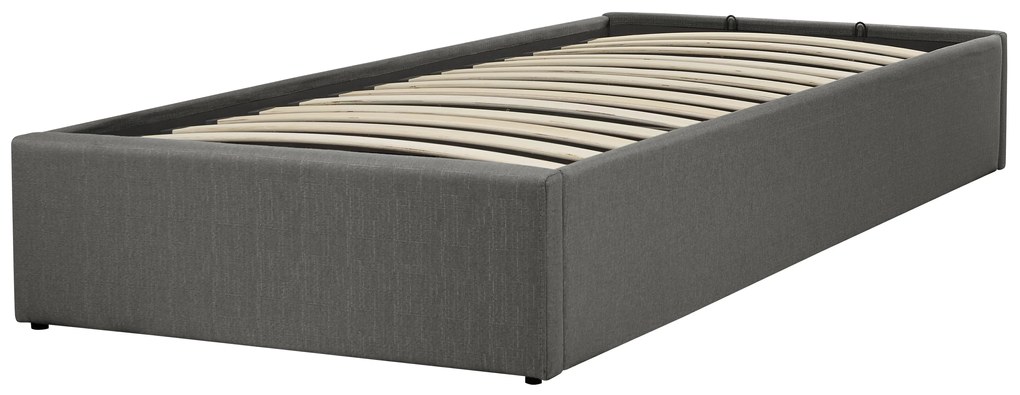 Čalouněná šedá postel s úložným prostorem 90x200 cm DINAN Beliani