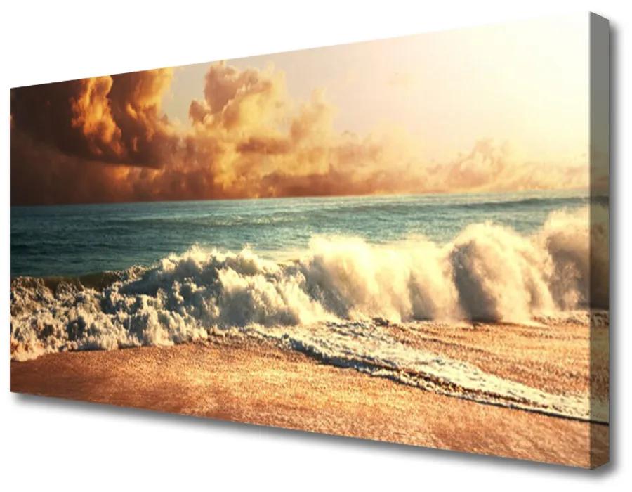 Obraz na plátně Oceán Pláž Vlny Krajina 120x60 cm