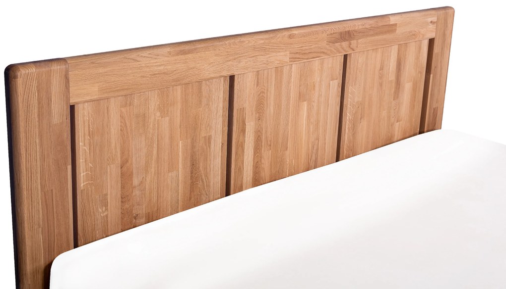Masivní postel RUMBA - Solwo Design Dřevo a odstín oleje: DUB Cink - Olejování přírodní, Rozměr spací plochy: 140x200