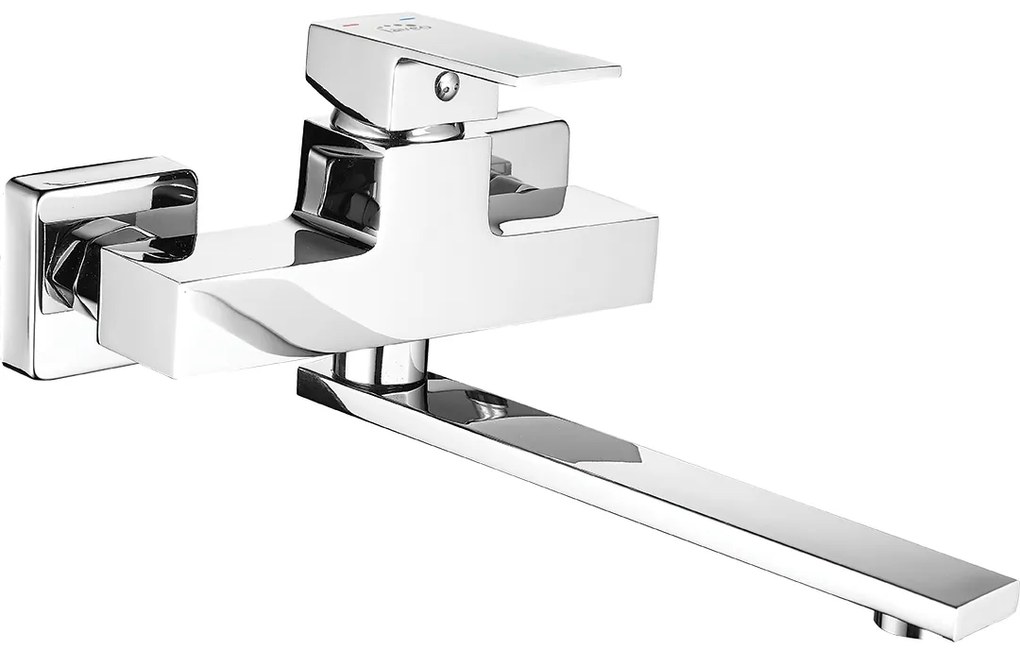 Laveo Kvadrato, kuchyňská baterie nástěnná h-120, chromová, LAV-BLQ_080D