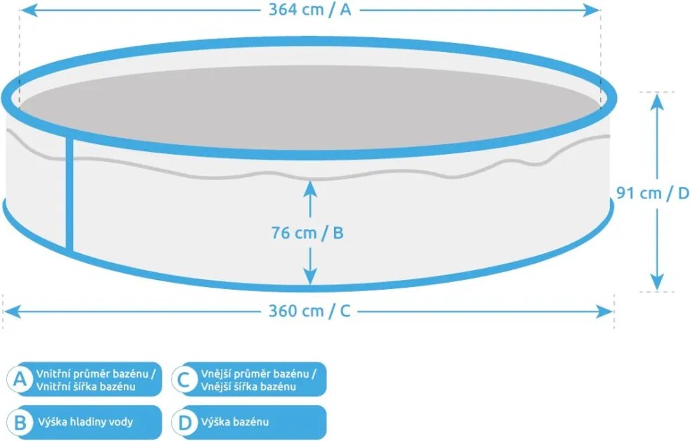 Bazén Orlando 3,66x0,91 m bez příslušenství - motiv bílý
