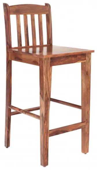 Indický nábytek - Barová židle s žebrováním z indického masivu palisandr Natural