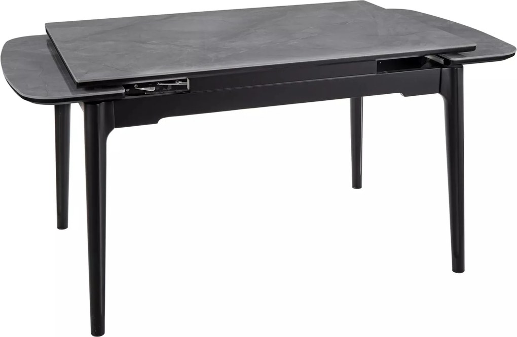 Jídelní rozkládací stůl Sento 120/180 cm keramika šedý mramor/černý