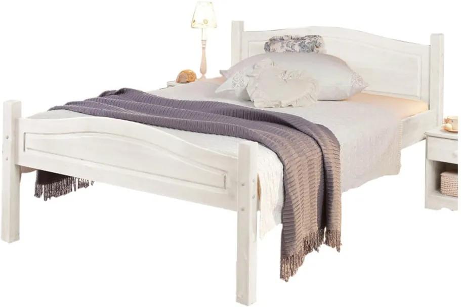 Bílá postel z masivního borovicového dřeva Støraa Barney, 90 x 200 cm