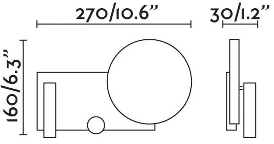FARO 20065 - LED Stmívatelná nástěnná lampička KLEE LED/10W/230V + LED/3W pravá