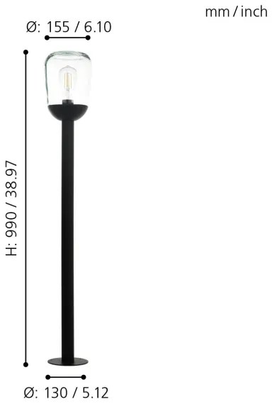 Eglo 98703 - Venkovní lampa DONATORI 1xE27/60W/230V IP44