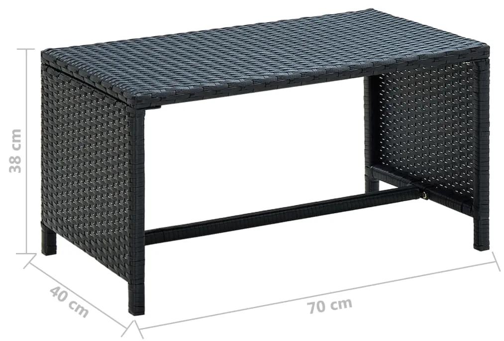 Konferenční stolek černý 70 x 40 x 38 cm polyratan