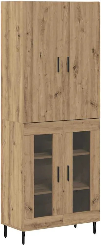 Vysoký bufet 2 ks Staré dřevo 69,5 x 34 x 180 cm 3403184