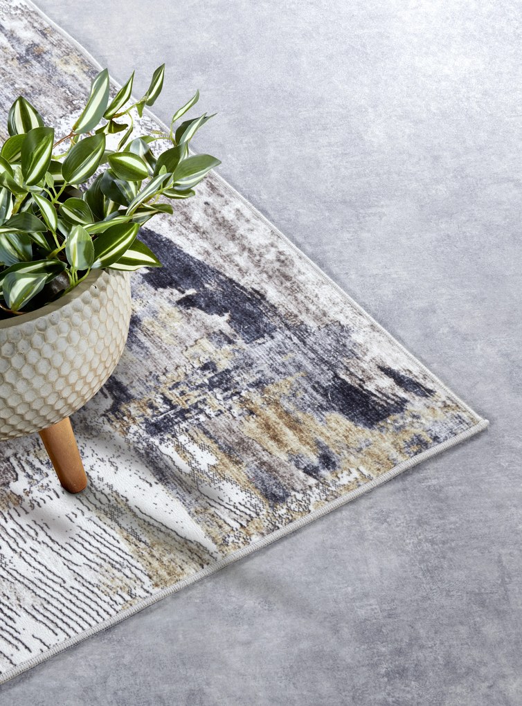 ELLE Decoration, Kusový koberec Imagination New 106037 Anthracite/Gold z kolekce Elle, 160x230, šedá, ložnice