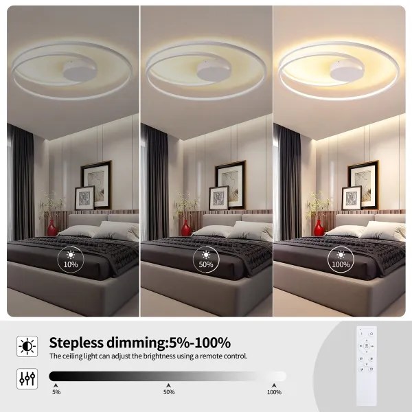 Brilagi- LED Stmívat. stropní svítidlo TWISTER LED/105W/230V pr. 100 cm bílá+DO