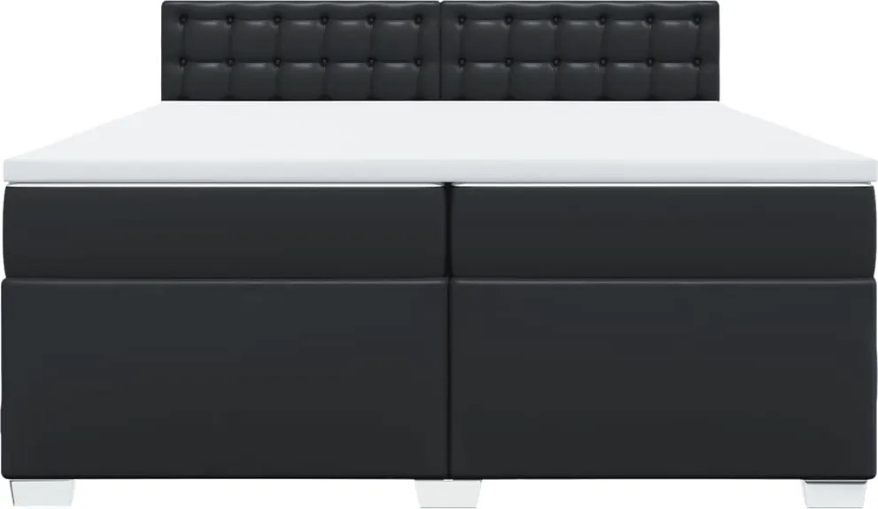 Box spring postel s matrací černá 200x200 cm umělá kůže 3286136