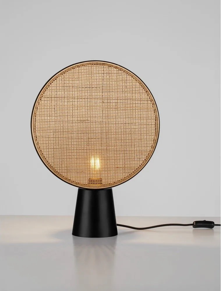 Matně černá/v přírodní barvě kovová stolní lampa (výška 48,5 cm) Tierra – Nova Luce