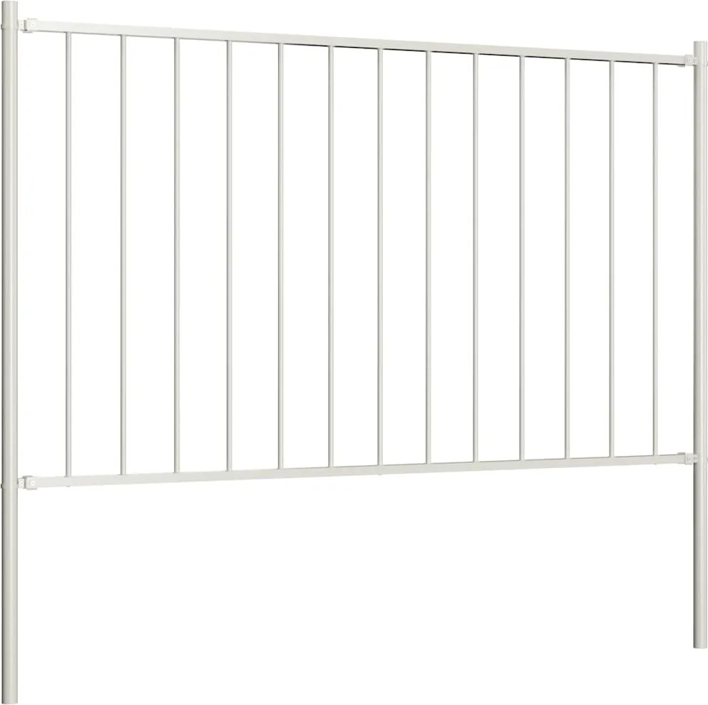 Plotový panel Woerden se sloupky ocelový 1,7x1,25 m bílý 145217