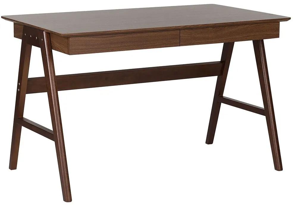 Psací stůl se 2 zásuvkami 120 x 70 cm tmavé dřevo SHESLAY Beliani