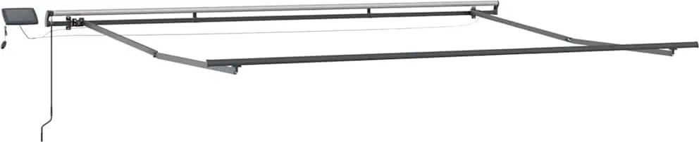 Ručně zatahovací markýza s LED antracitová a bílá 500 x 300 cm 3310239
