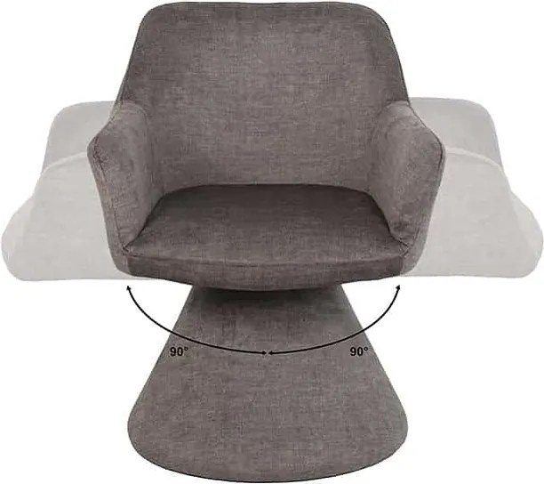 Designová otočná židle Deimena šedý samet
