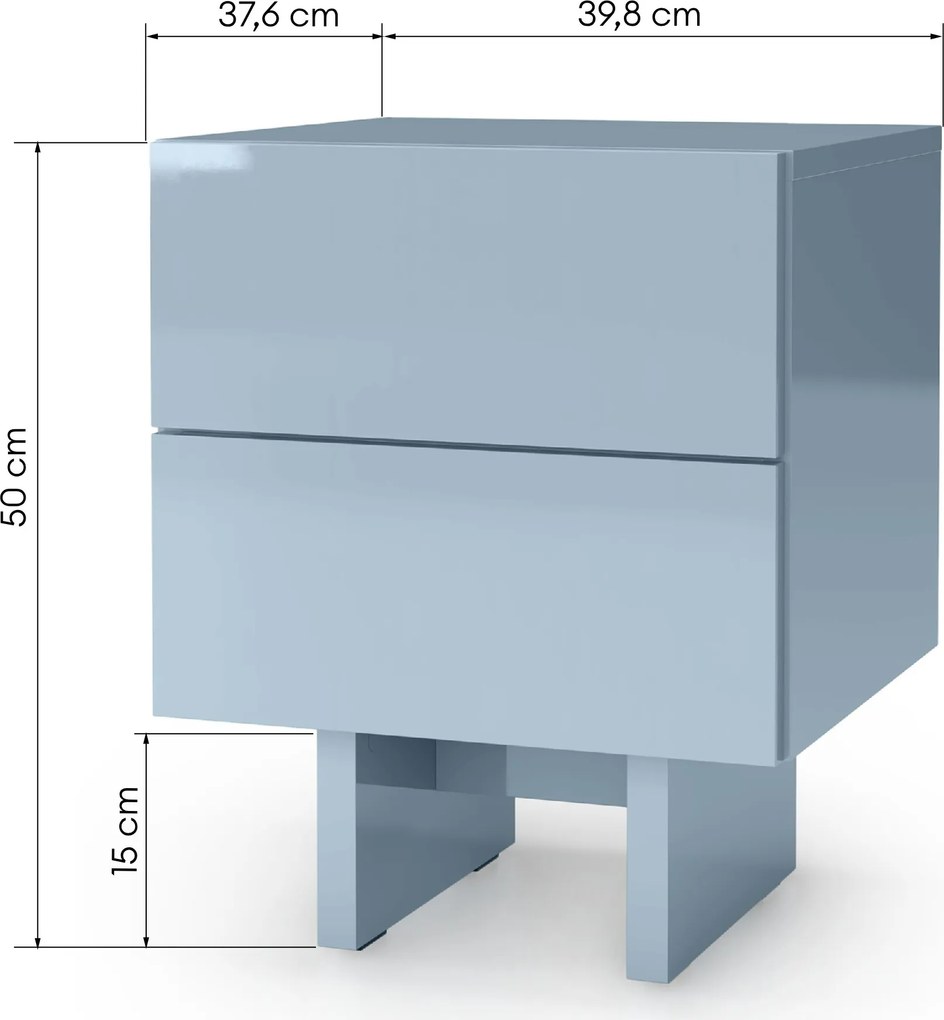 Noční stolek Glim 39,8 cm modrý