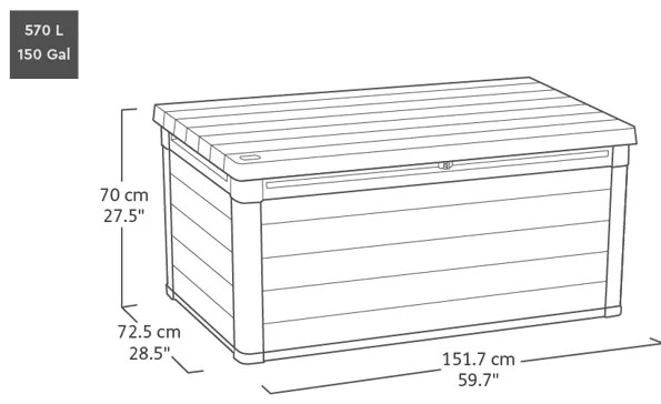 Úložný box CORTINA Keter 152x72,5x70cm
