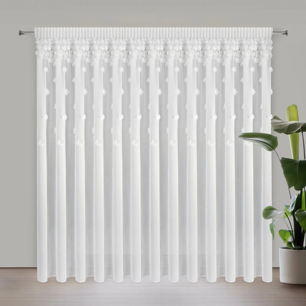 ZÁCLONA NA PÁSCE DIANA3 350X270 CM BÍLÁ