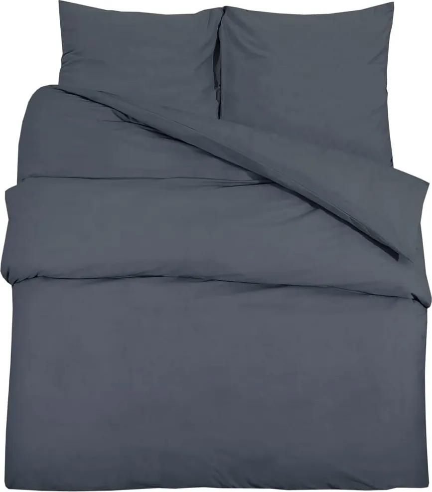 vidaXL Sada ložního prádla 135 x 200 cm bavlna [136085] Barva: Tmavě šedá